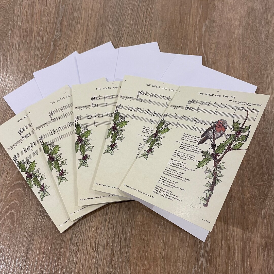 Holly & the Ivy Christmas Cards Pack of 5 - Etsy UK