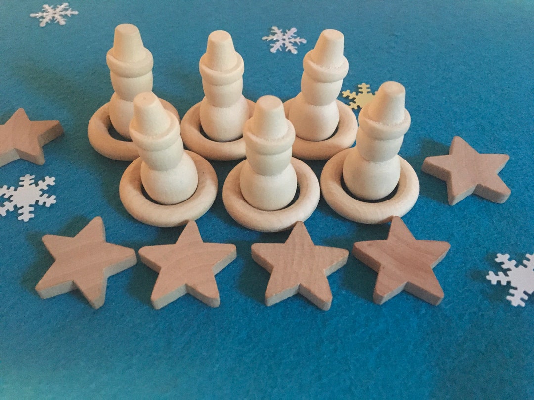 Snowmen Rings & Stars Playset - Etsy