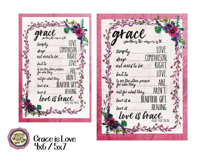 Grace is Love: Faith Cards - Etsy