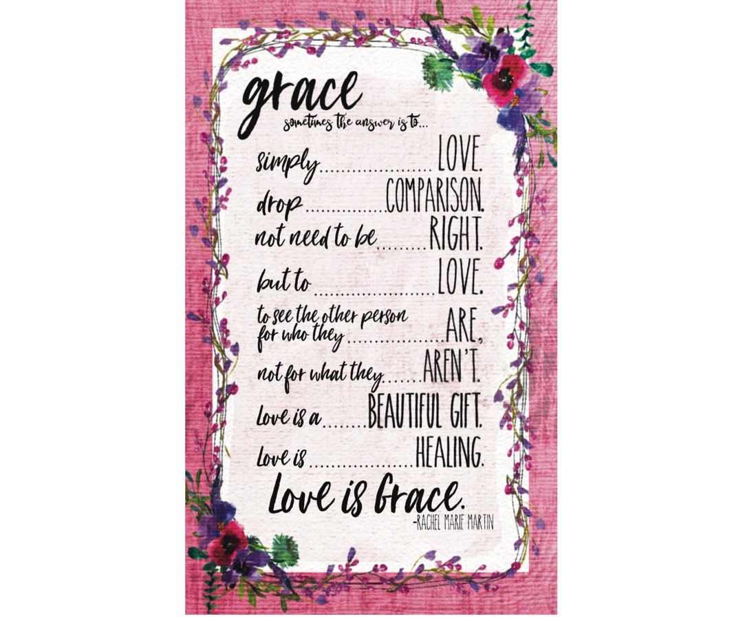 Grace is Love: Faith Cards - Etsy