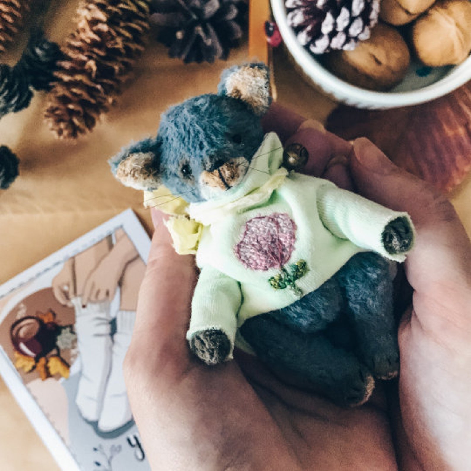 Teddy wolf Teddy Bear's Friend Artist Plush Animal Toy | Etsy