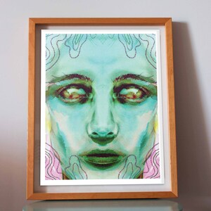 Pastel Sci-fi Alien Portrait Art Print | Dark Fantasy, Body Horror, Pop ...
