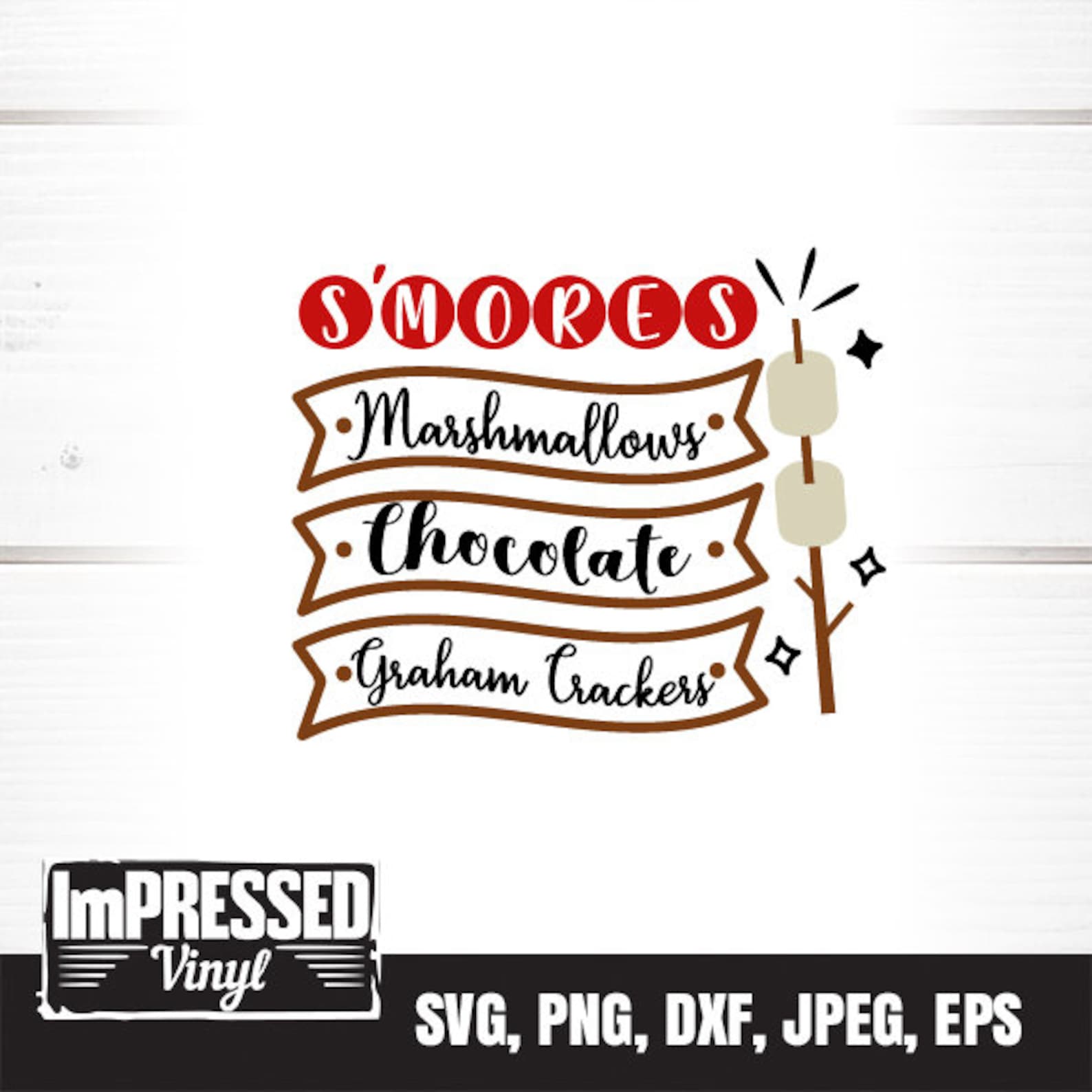 S'mores Marshmallows Chocolate Graham Crackers SVG Bundle - Etsy