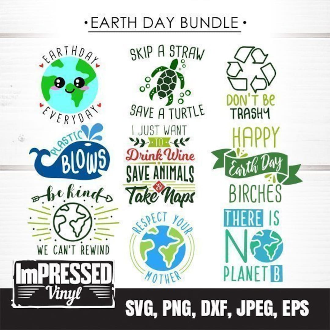 Earth Day SVG Bundle (9 Designs)- Instant Download - Etsy