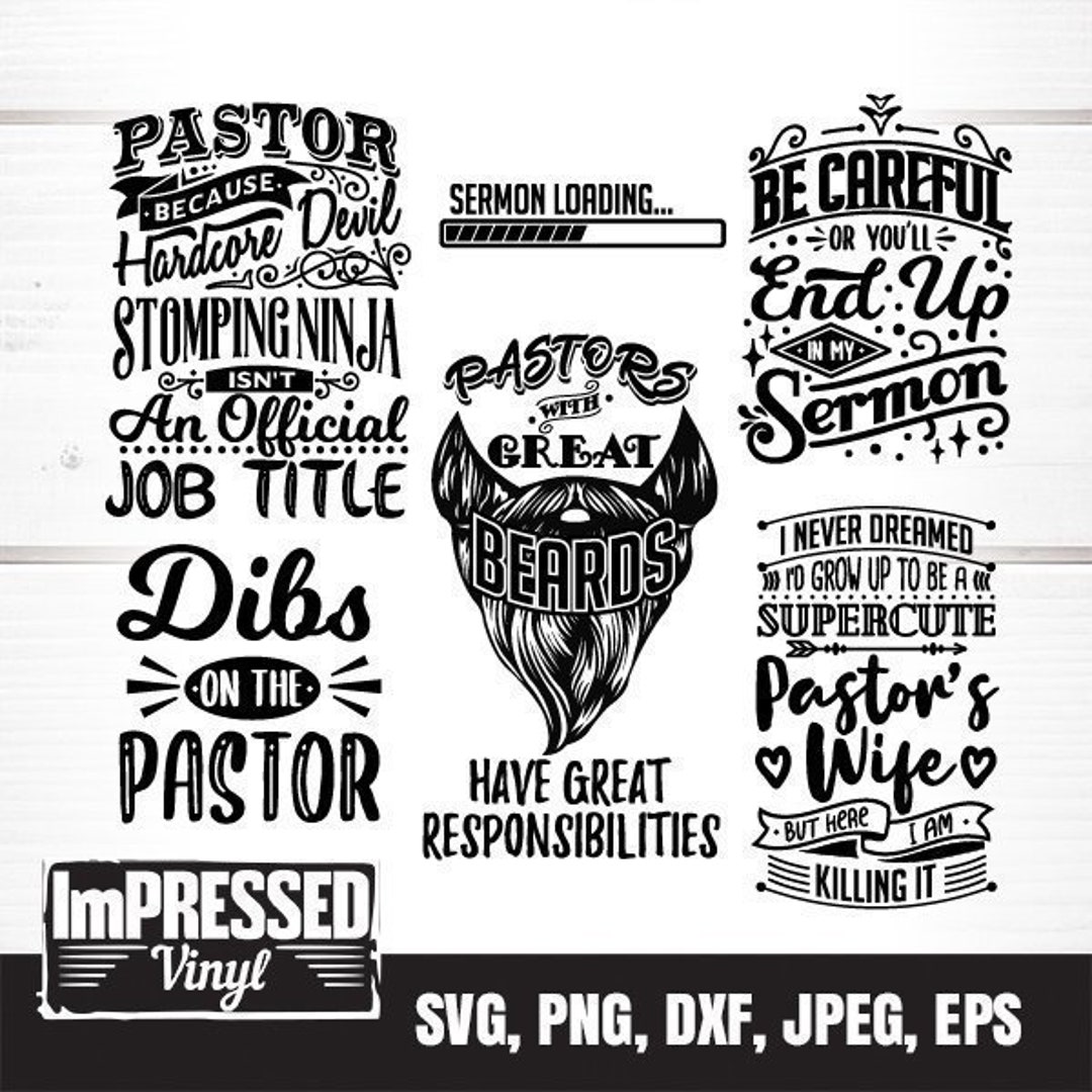 Pastor SVG Bundle (6 Designs)- Instant Download - Etsy