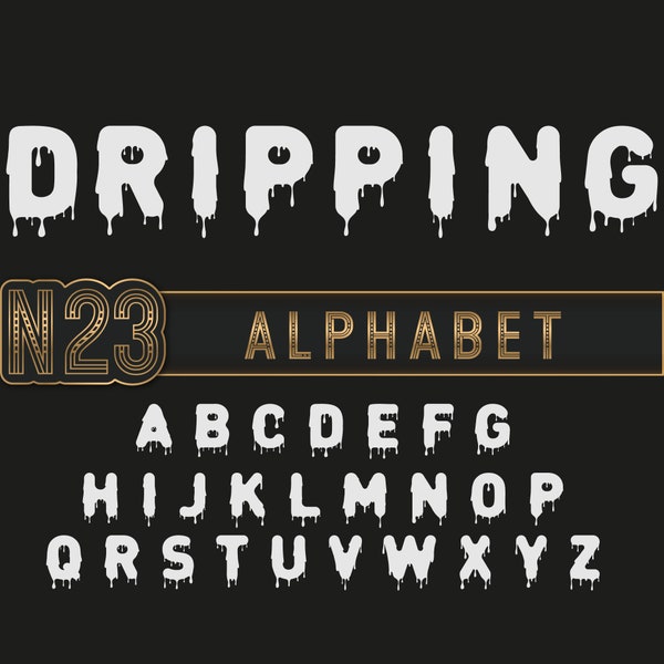 Blood Font Dripping Alphabet - Etsy