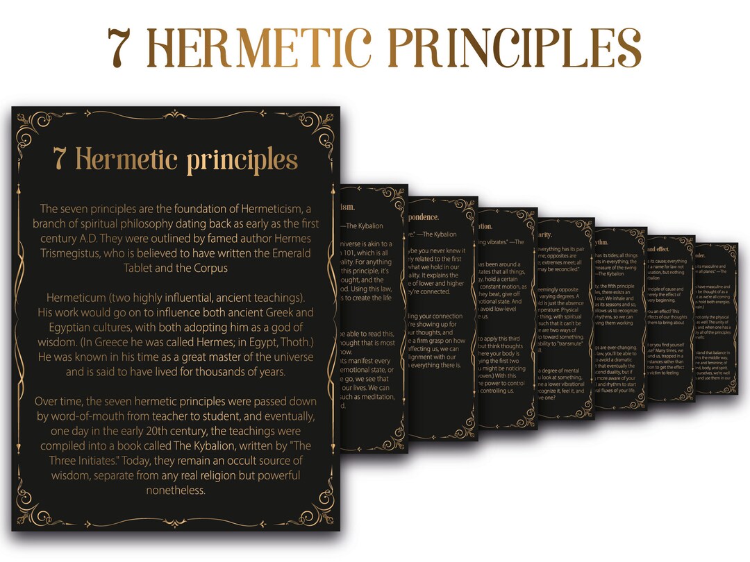 Seven Hermrtic Principles. Cheatsheet. Digital Download. Printable PDF ...