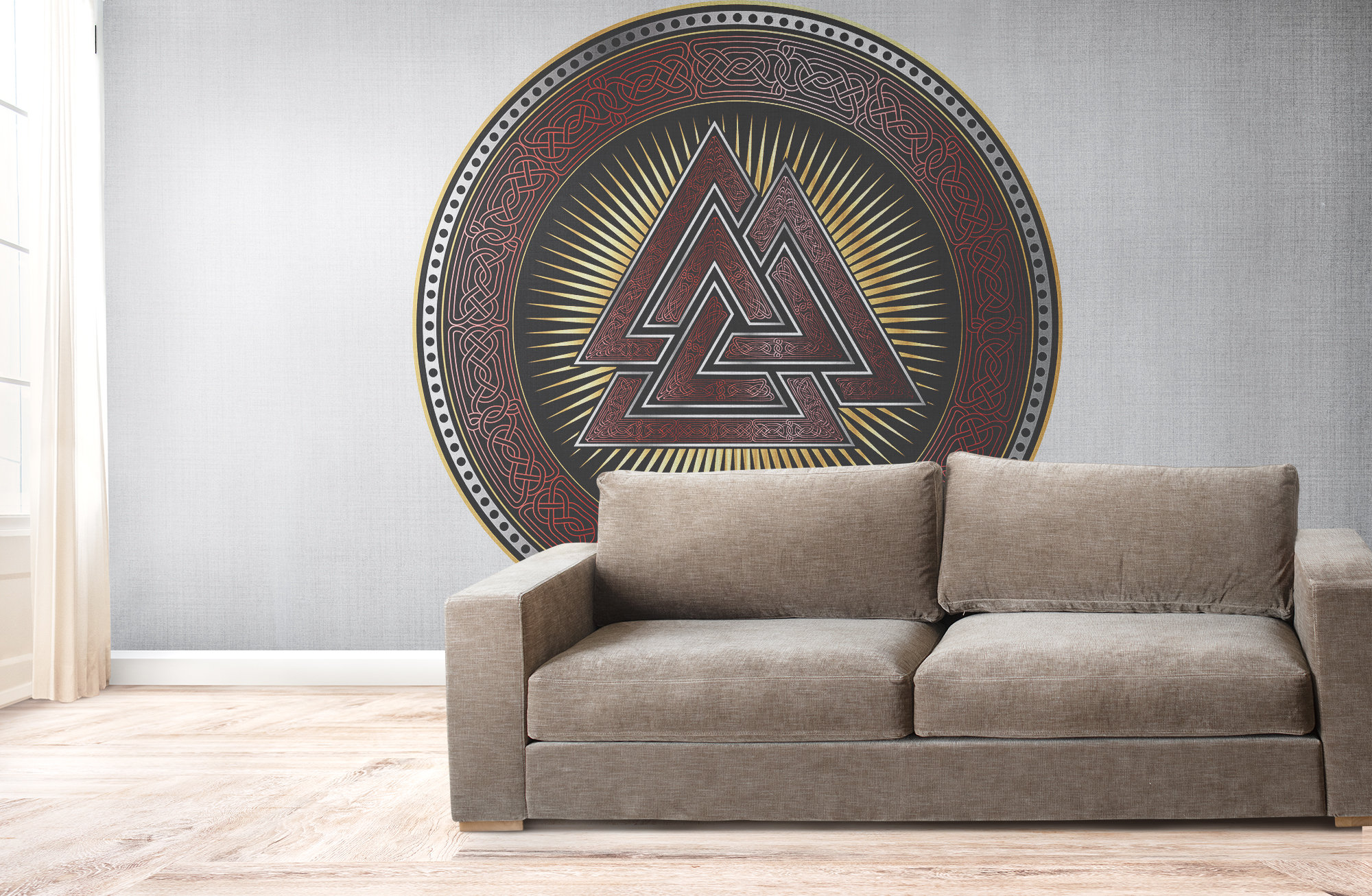 Viking Valknut (red and Gold). Viking Symbol. Celtic Design. Clipart ...