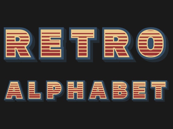 Retro Line Font. Clipart Alphabet Letters. Ai Eps Svg Png - Etsy