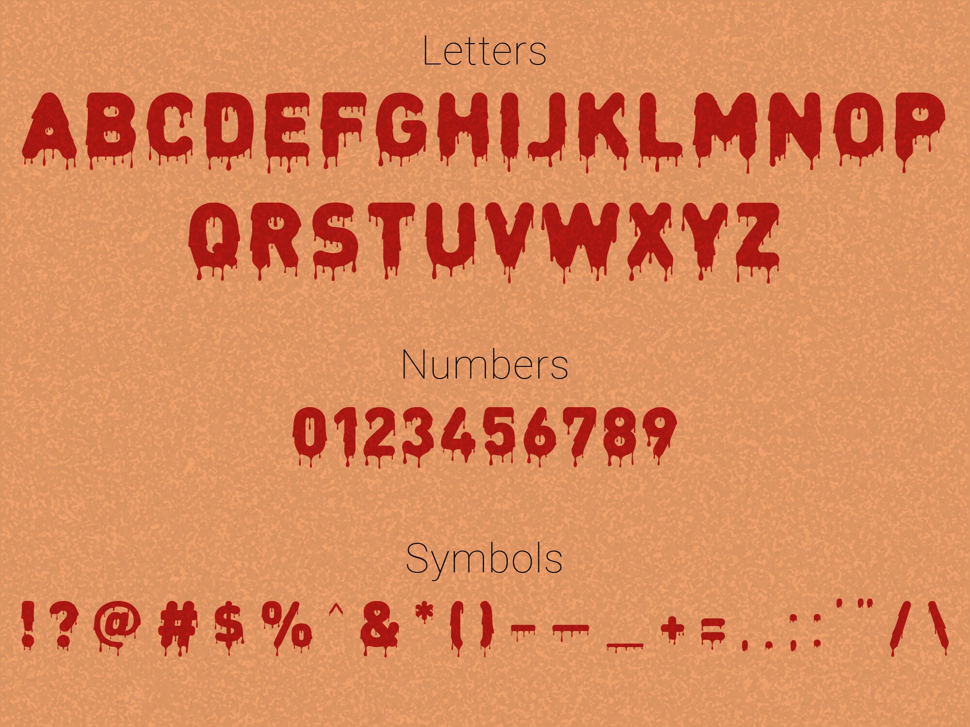 Dripping Typeface. Bloody Font Ttf Otf - Etsy
