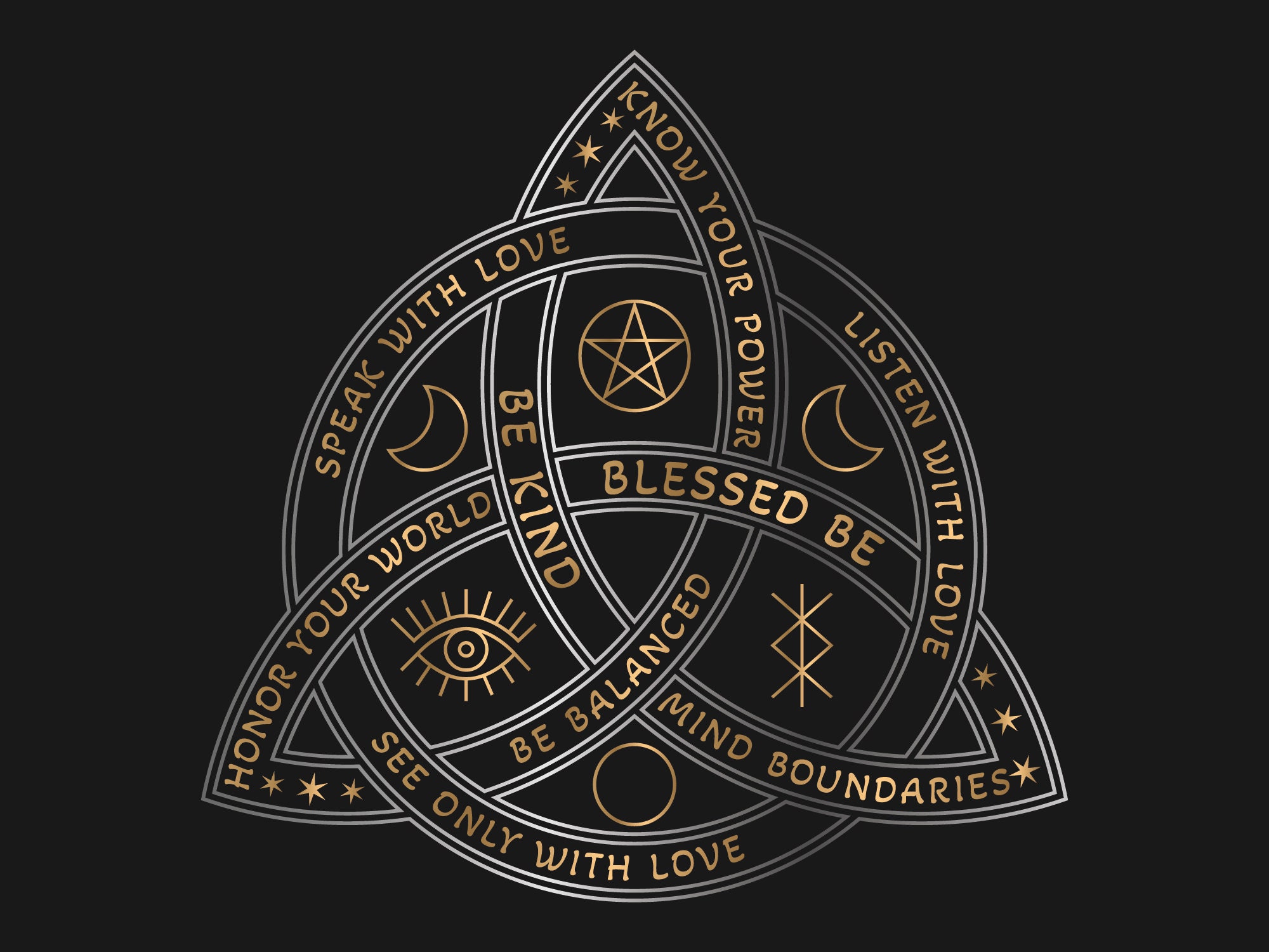 The Triquetra With Affirmations. Celtic Knot. Celtic Design. - Etsy