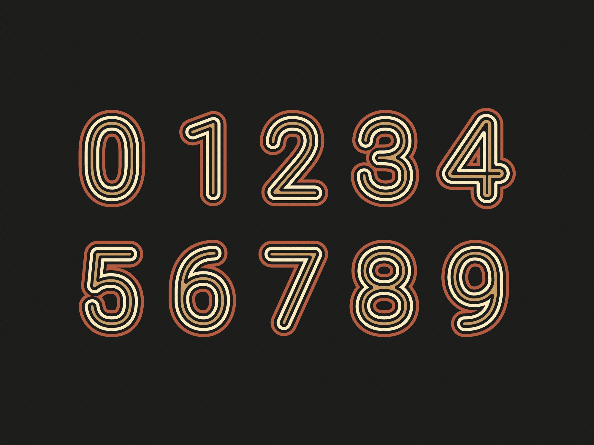 Retro Rounded Font. Retro Style Alphabet Letters Vector Svg Png. Retro ...