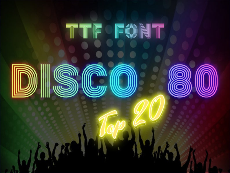 Retro Disco Font 80s TTF OTF Typeface. Alphabet, Letters, Font. - Etsy