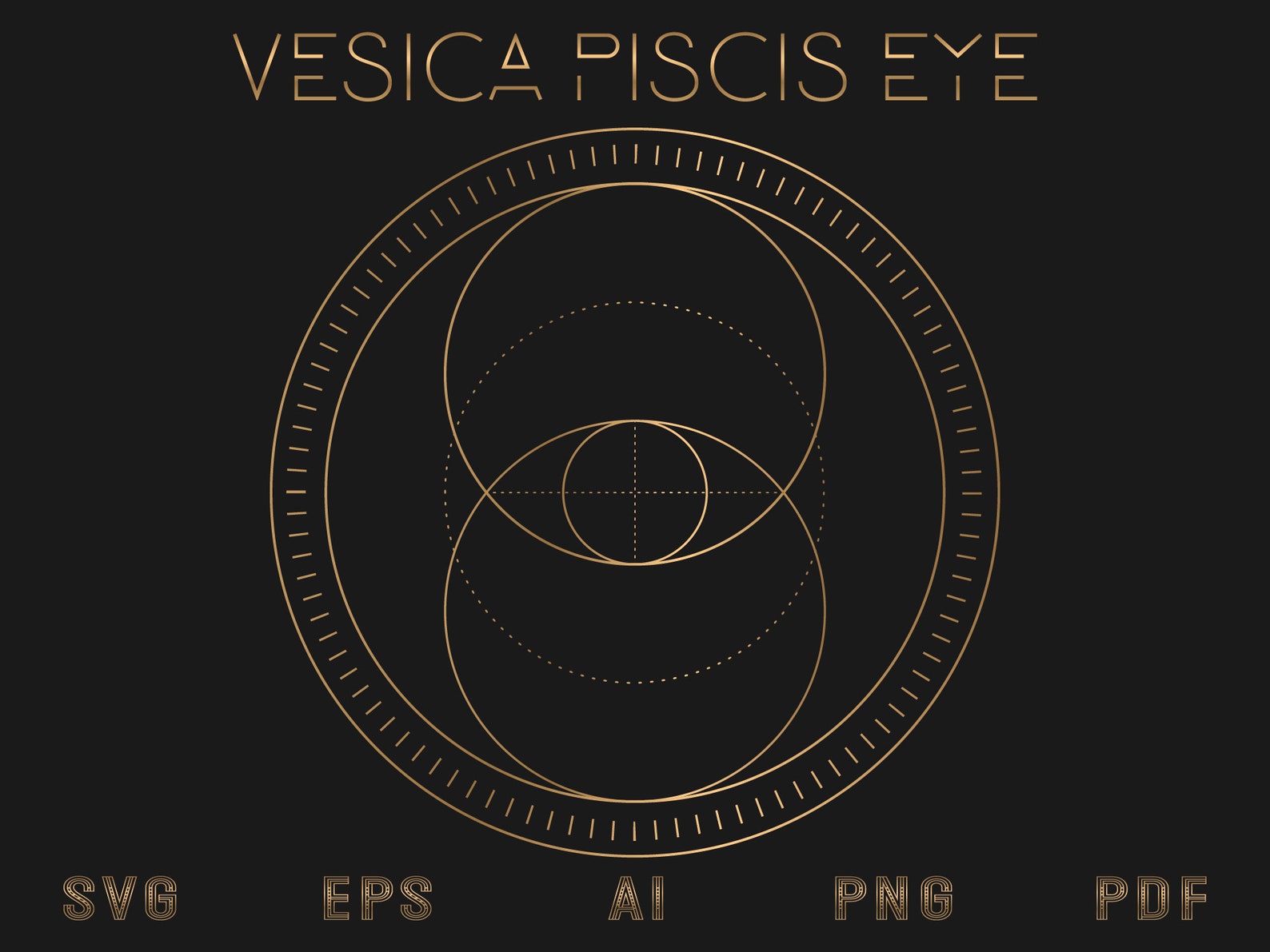Vesica Piscis Eye. Sacred Geometry. Fibonacci Golden Ratio. Wall and ...