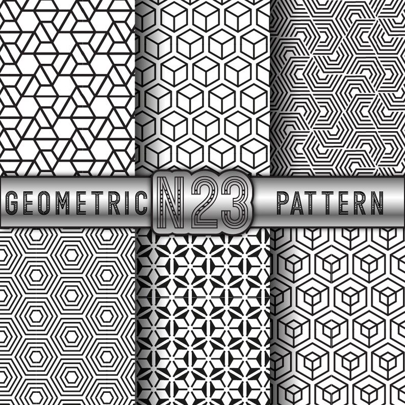6 Seamless Geometric Vector Pattern. eps svg Ai pdf png | Etsy