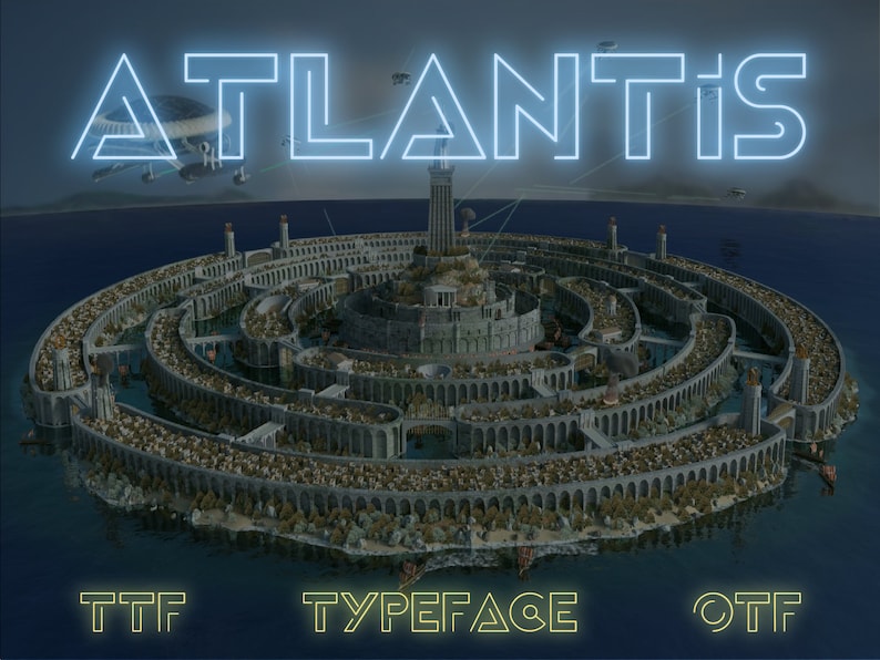 Atlantis Ttf Typeface. Procreate Font, Canva Font, Cricut Fonts - Etsy