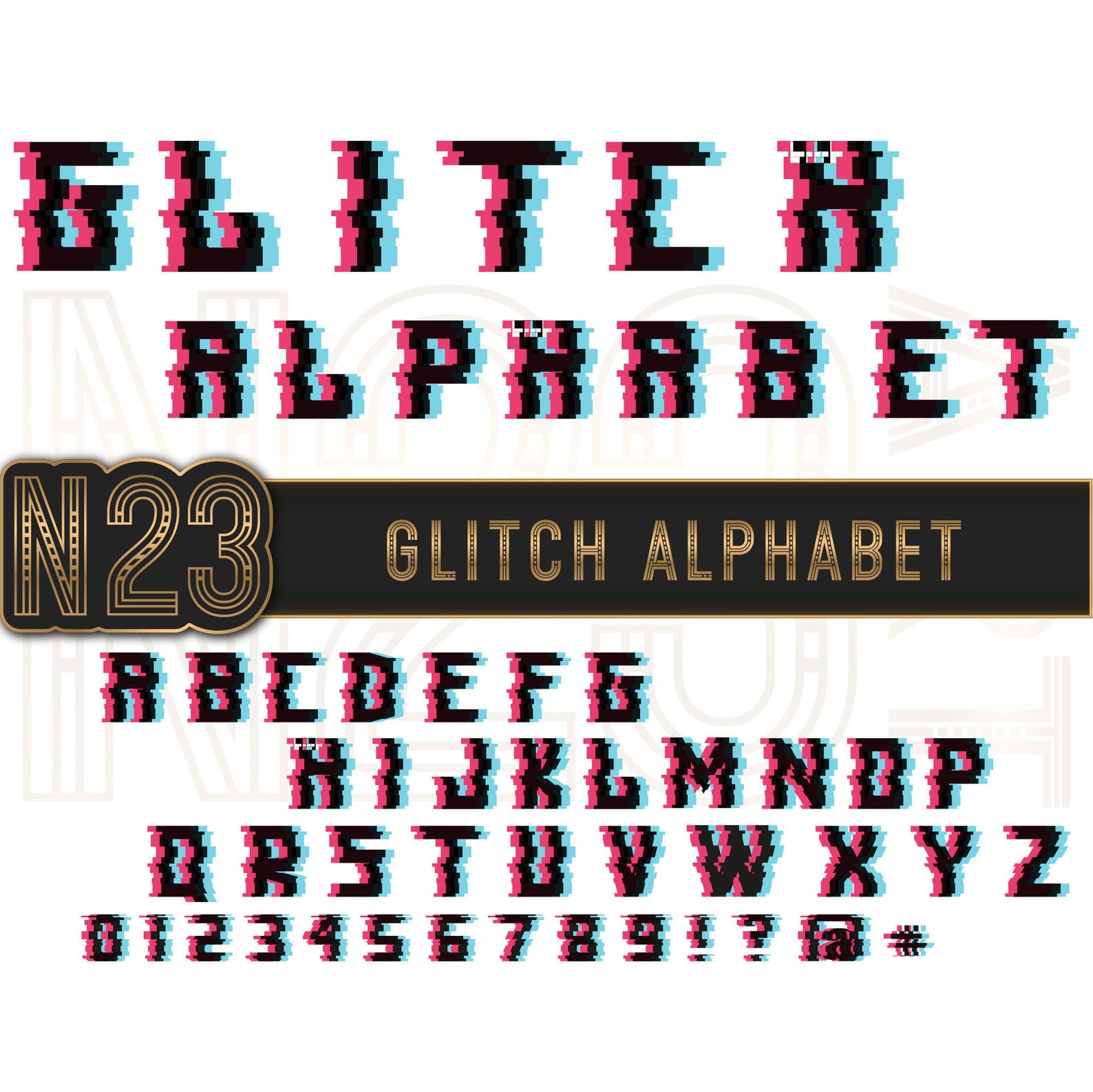 Glitch Alphabet Letters. Glitch Font Svg. Commercial Use. - Etsy
