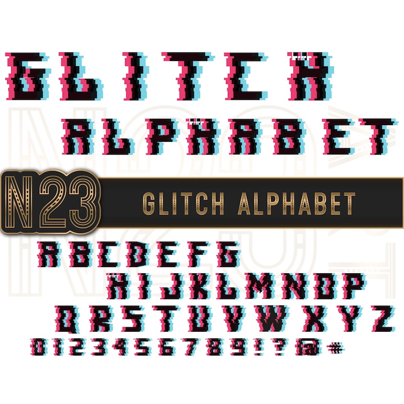 Glitch Alphabet Letters. Glitch Font Svg. Commercial Use. - Etsy