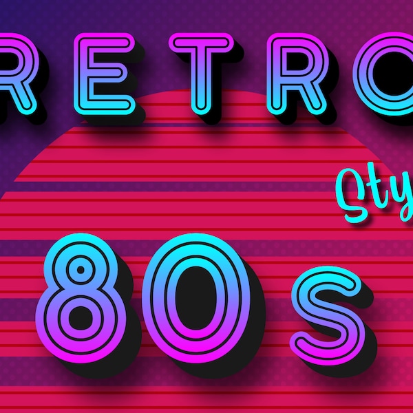 Retro 80s Neon Logo - Etsy