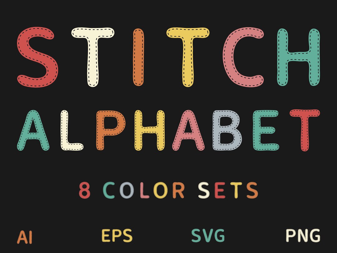Stitched Letters. Alphabet SVG PNG Files. Sublimation. Commercial Use ...