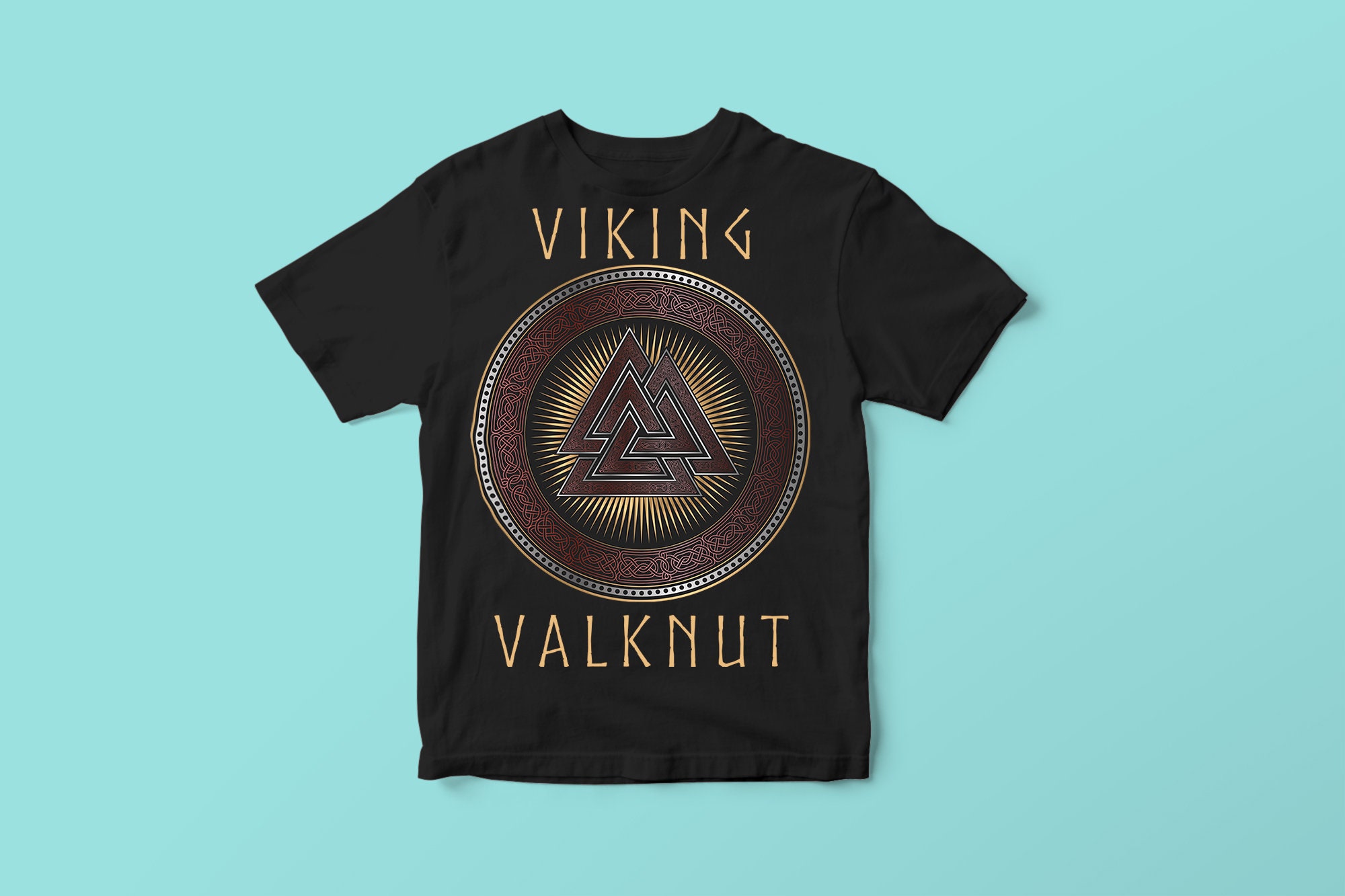 Viking Valknut (red and Gold). Viking Symbol. Celtic Design. Clipart ...
