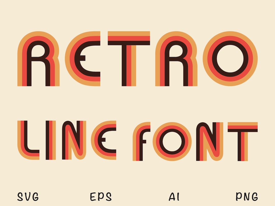 Retro Line Font. Clipaet Alphabet Svg Png Files. Sublimation ...