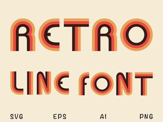 Retro Line Font. Clipaet Alphabet Svg Png Files. Sublimation. - Etsy