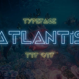 Atlantis Ttf Typeface. Procreate Font Canva Font Cricut | Etsy