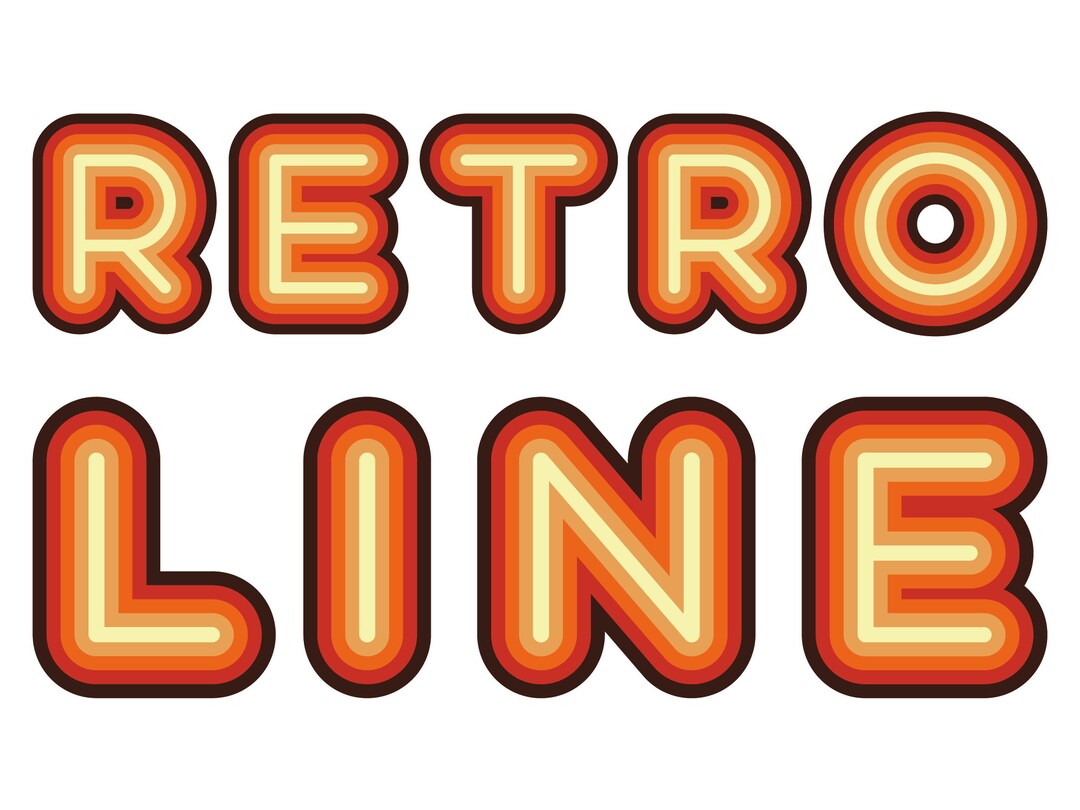Retro Line Font. Alphabet Clipart Ai, Eps, Svg ,png Files. Sublimation ...