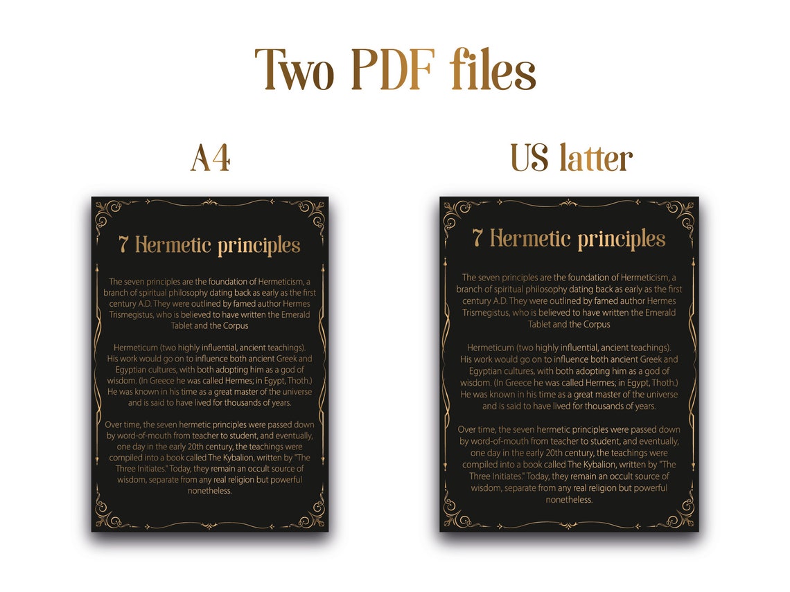 Seven Hermrtic Principles. Cheatsheet. Digital Download. Printable PDF ...