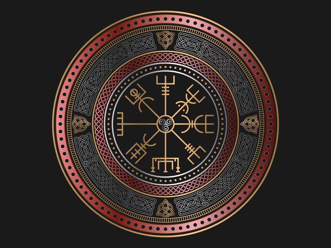 Vegvisir. Vikings Compass. Sigil. Nordic Symbol. Celtic Design. Wall ...