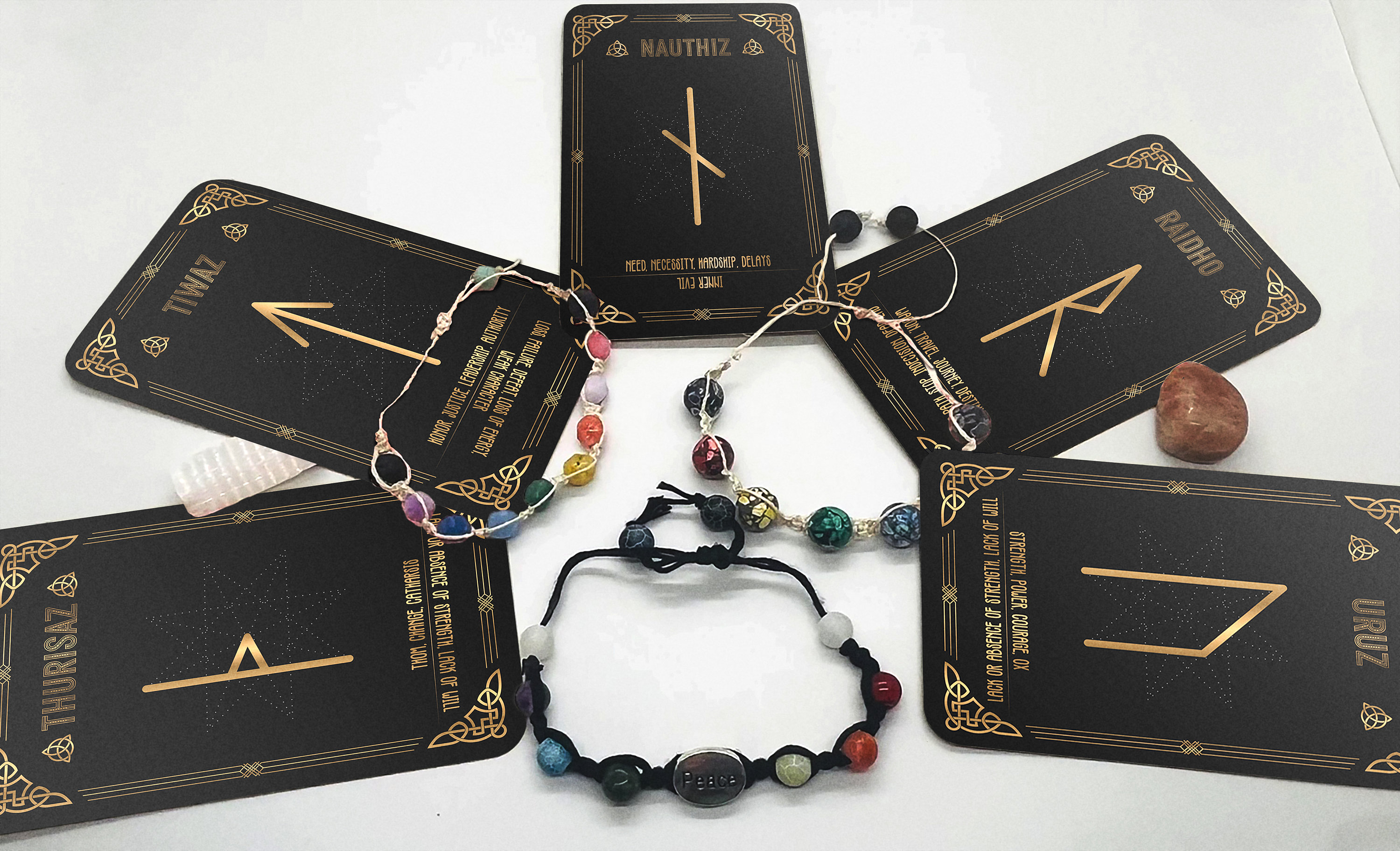 Futhark Rune Cards Deck for Learning Celtic Design. Gold & - Etsy