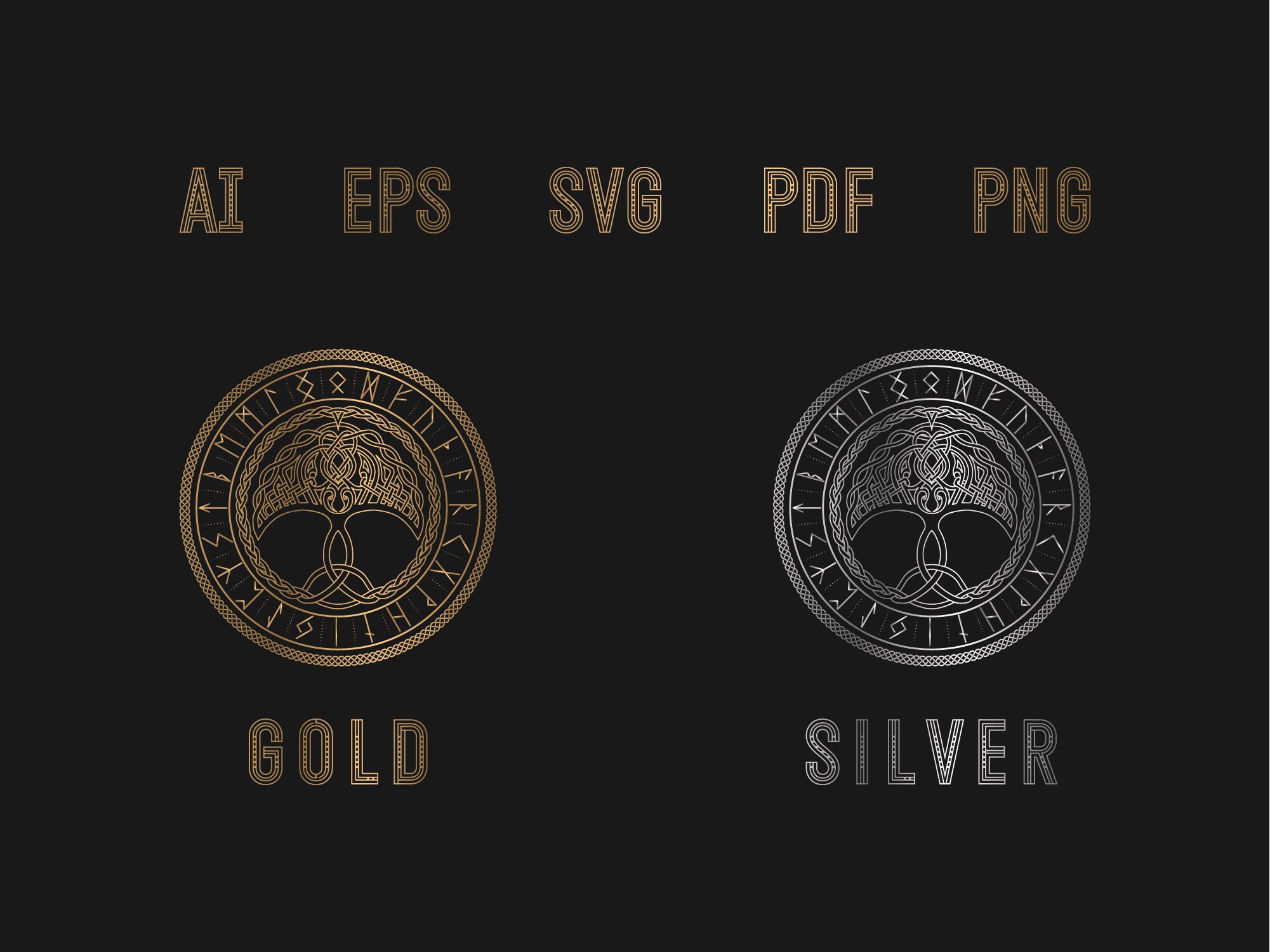 Yggdrasil in a Runic Circle. Tree of Life. Wall and Print Art. - Etsy