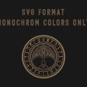 Yggdrasil in a Runic Circle. Tree of Life. Wall and Print Art. Celtic ...