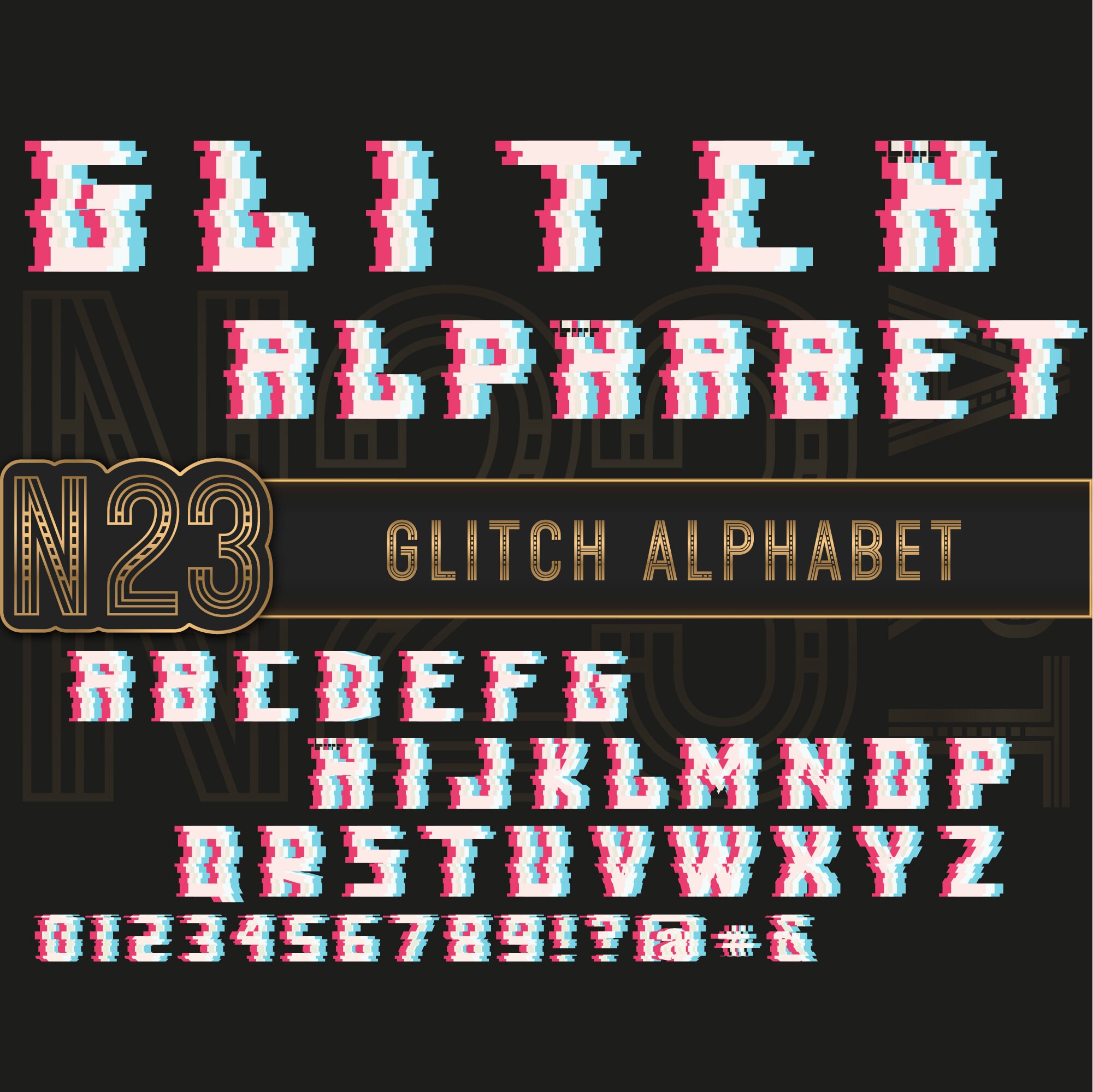 Glitch Alphabet Letters. Glitch Font Svg. Commercial Use. - Etsy