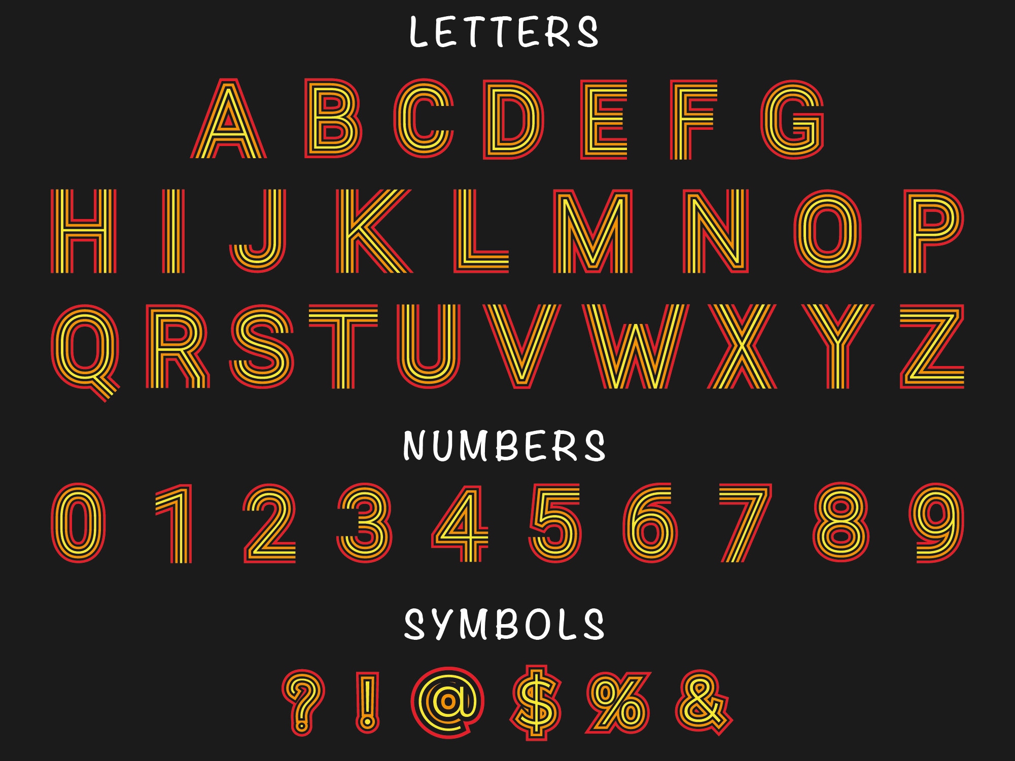 Retro Disco Line Alphabet. Clipart Font Svg Png Files. Sublimation ...