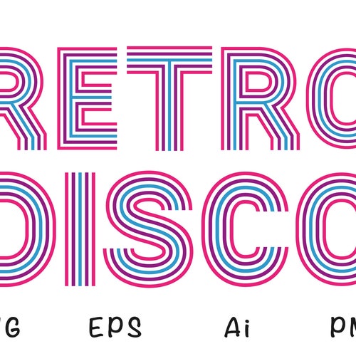 Retro Disco Font. Clipart Svg Png Files. Sublimation. - Etsy