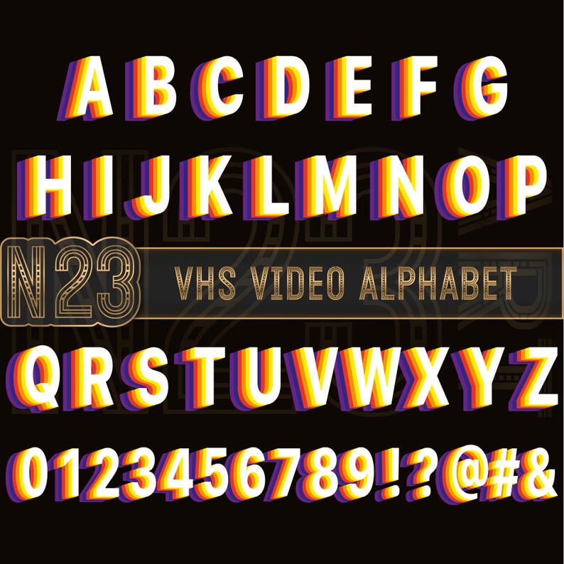 Retro VHS Video Alphabet Colorful Letters Svg. Rainbow - Etsy