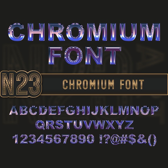Chrom Font. Chrom Alphabet Letters. Retro Font 1980s. - Etsy