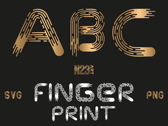 Fingerprint Alphabet Letters Svg. Font Svg Png. Sublimation. - Etsy