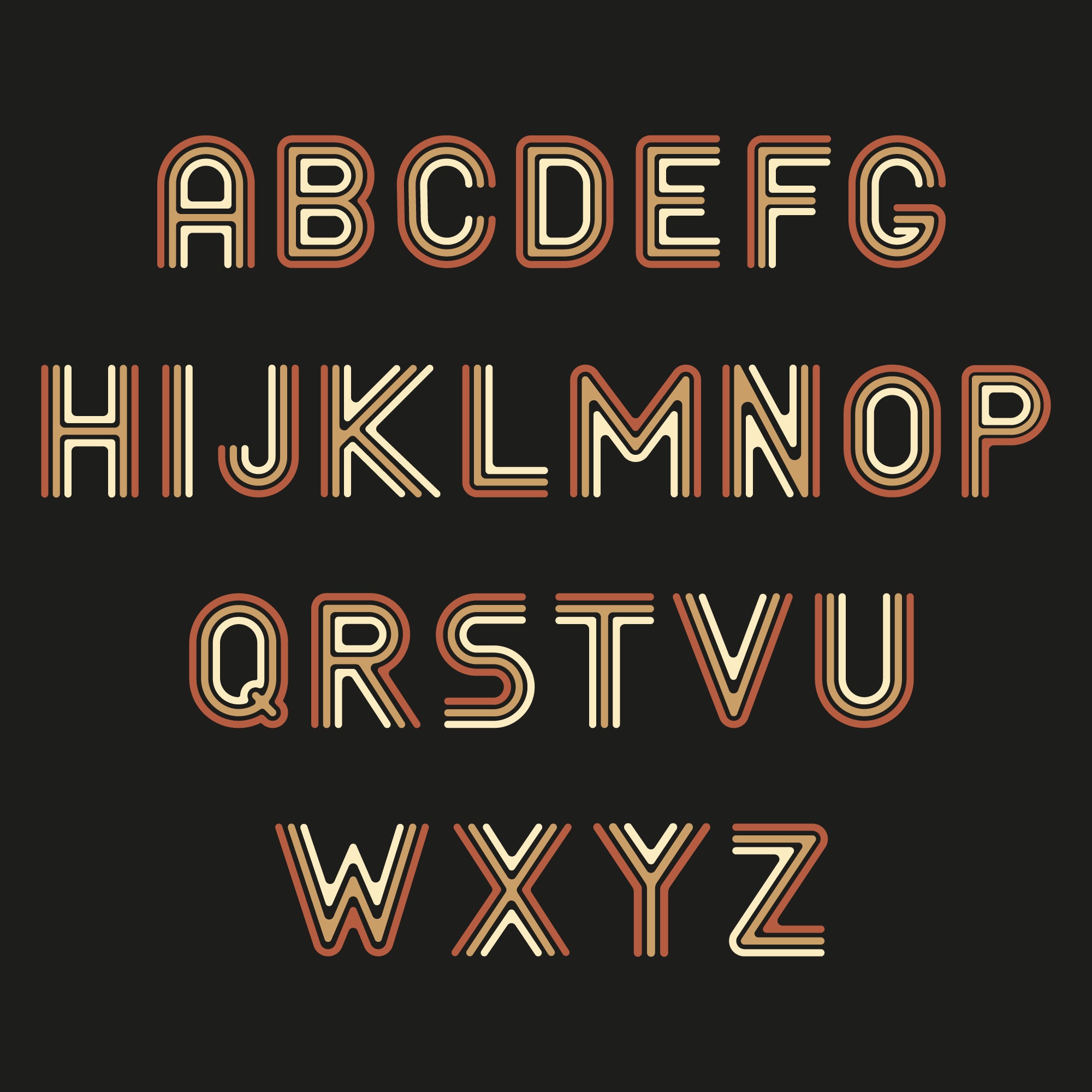 Retro Alphabet Letters SVG. Retro Font Bundle for Crafters. Commercial ...