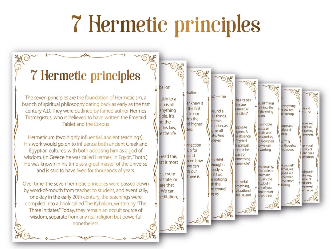 Seven Hermrtic Principles. White Edition. Cheatsheet. Digital Download ...