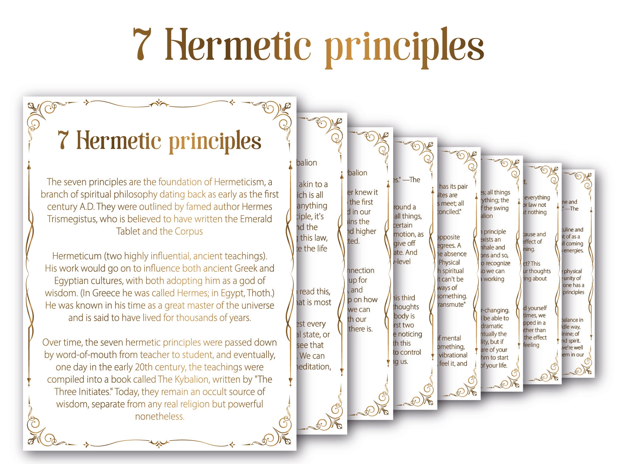 Seven Hermrtic Principles. White Edition. Cheatsheet. Digital Download ...