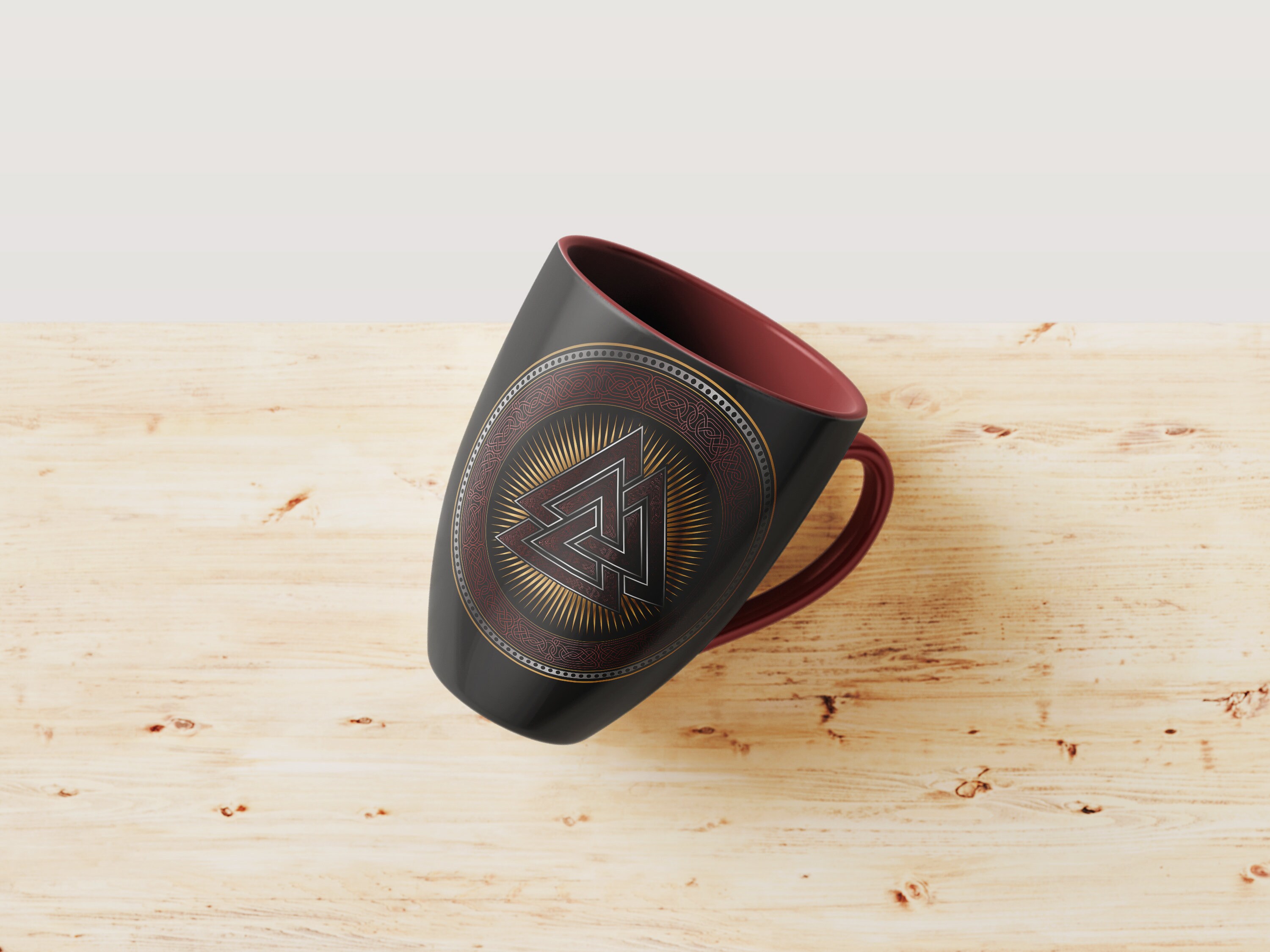 Viking Valknut red and Gold. Viking Symbol. Celtic Design. - Etsy