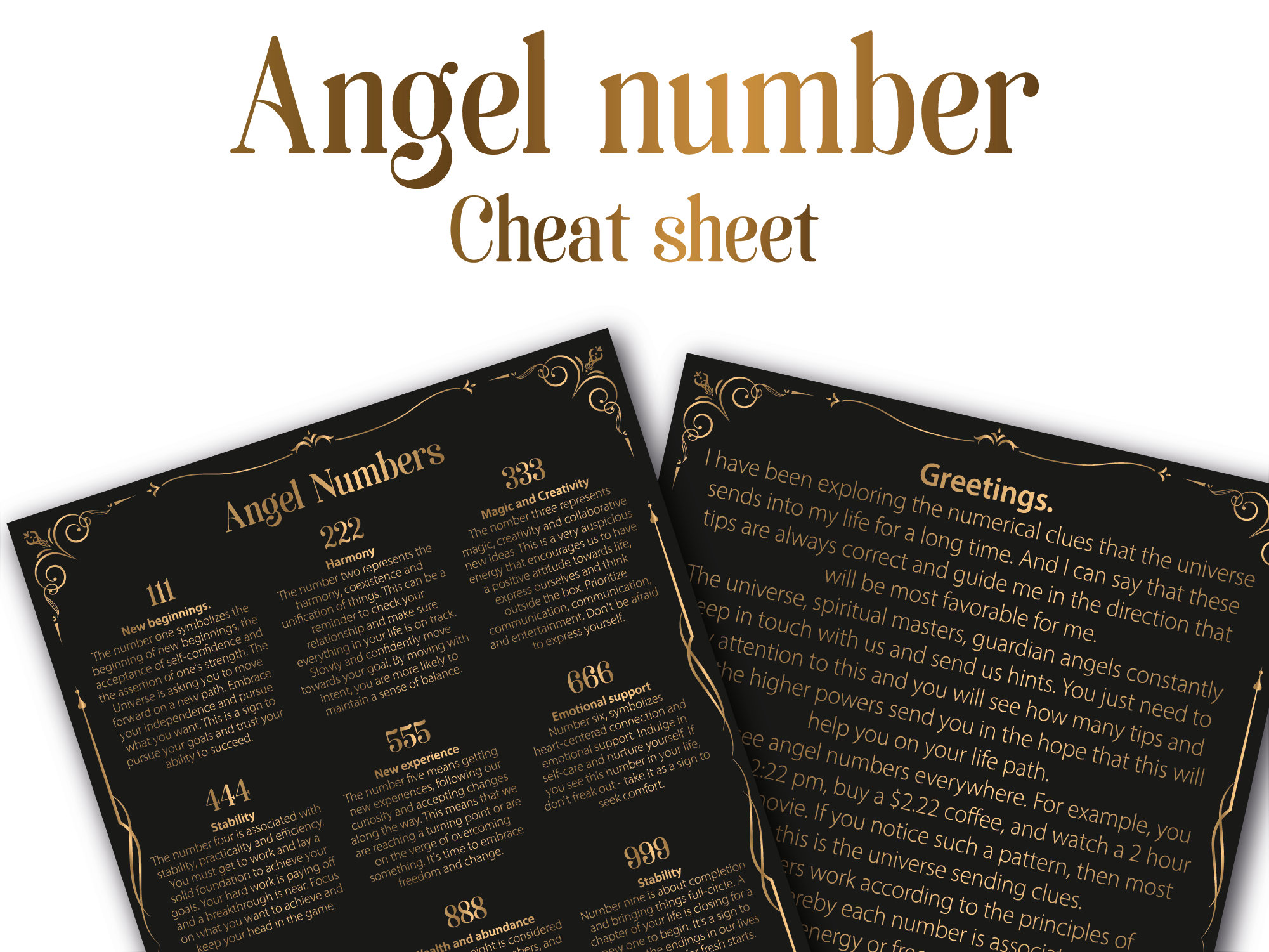 Angel Number Cheatsheet Guide. Digital Download for Print. - Etsy