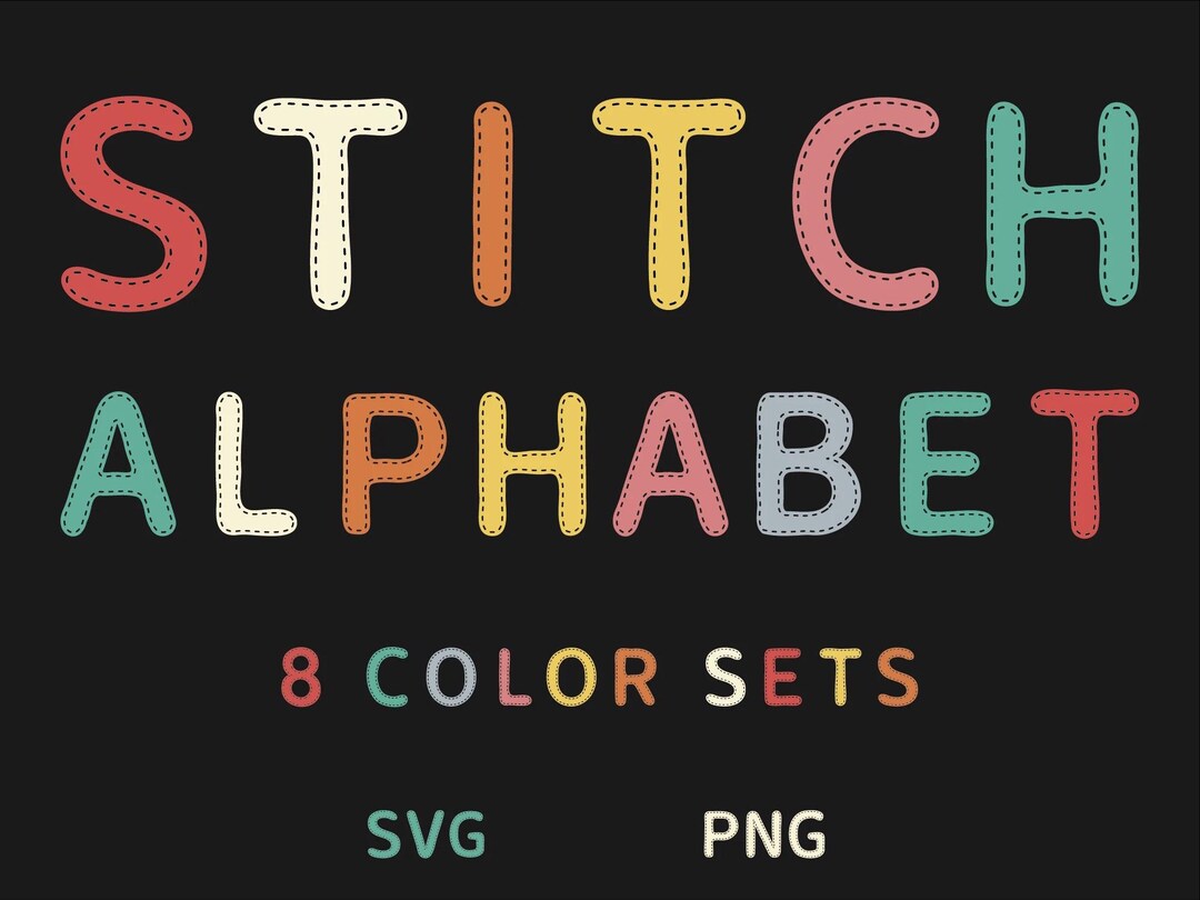 Stitched Letters. Alphabet SVG PNG Files. Sublimation. Commercial Use ...