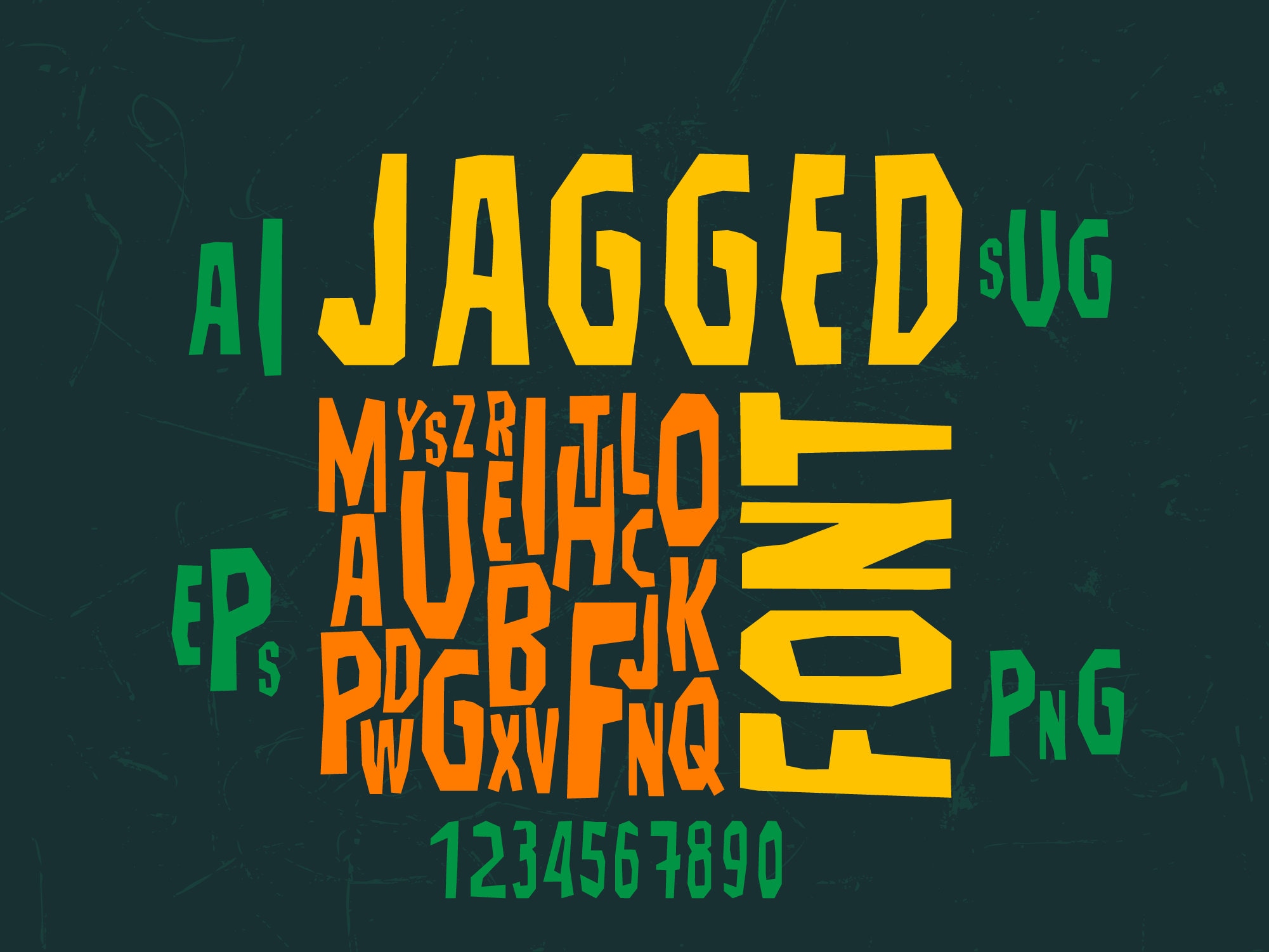 Jagged Font. Ai EPS SVG PNG. Alphabet Lettrers Numbers - Etsy Australia