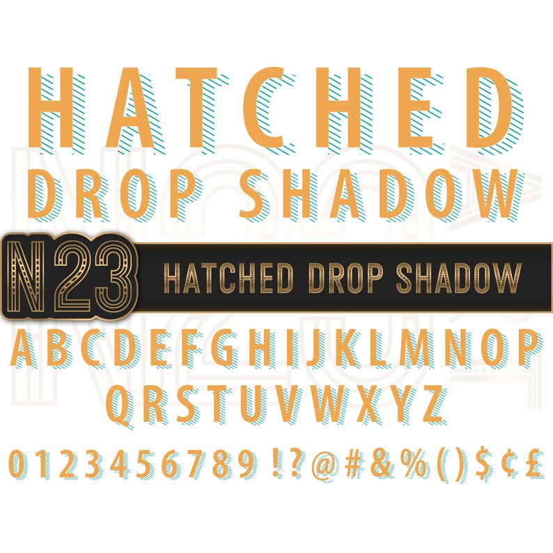 Hatched Drop Shadow Font Svg. Hatched Shadow Alphabet Letters ...
