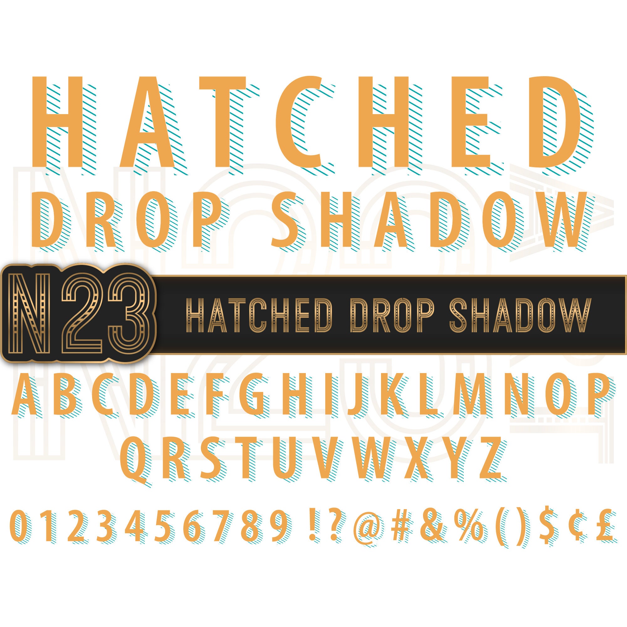 Hatched Drop Shadow Font Svg. Hatched Shadow Alphabet Letters ...