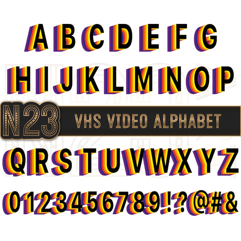 Retro VHS Video Alphabet Colorful Letters Svg. Rainbow - Etsy